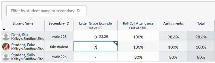 Entering letter grades for student assignments – Stanford University